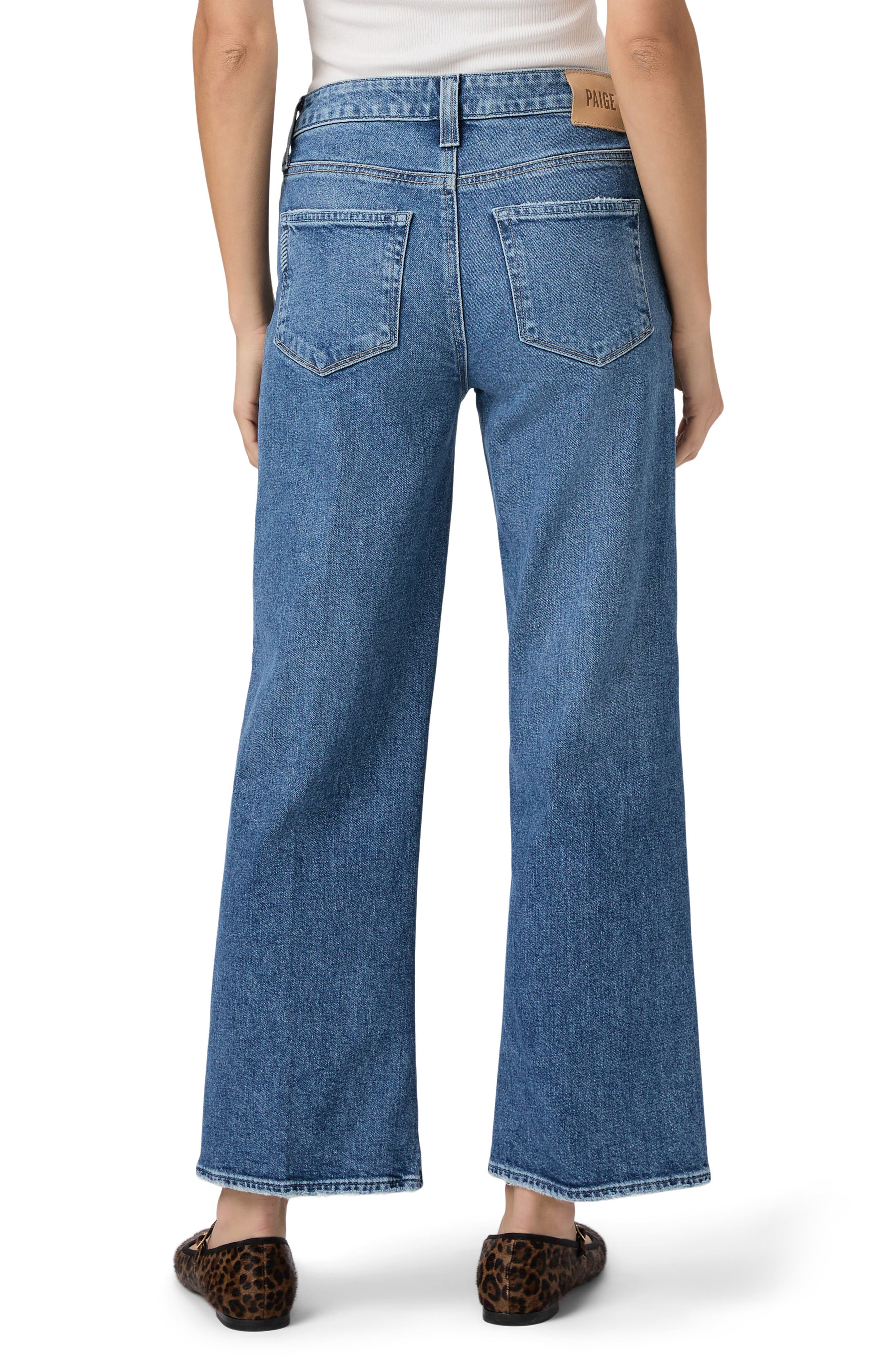 PAIGE Leenah High Waist Ankle Wide Leg Jeans (Women) | Nordstromrack