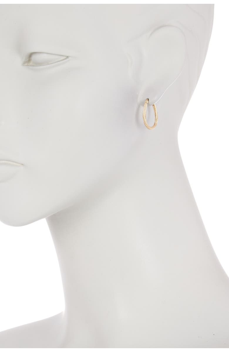 CANDELA JEWELRY 14K Yellow Gold Mesh Pear Shaped Hoop Earrings ...