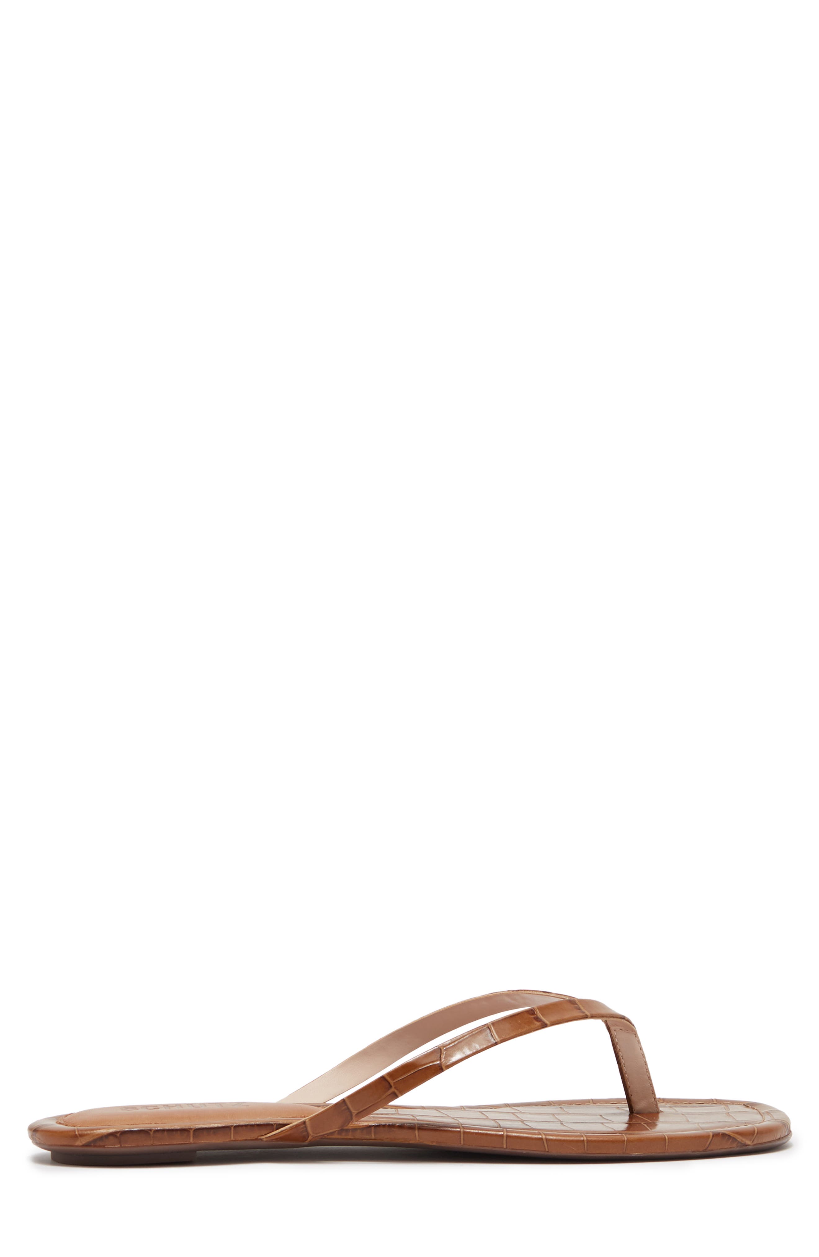 Schutz Tesla Croc Embossed Leather Flip-Flop Sandal | Nordstromrack