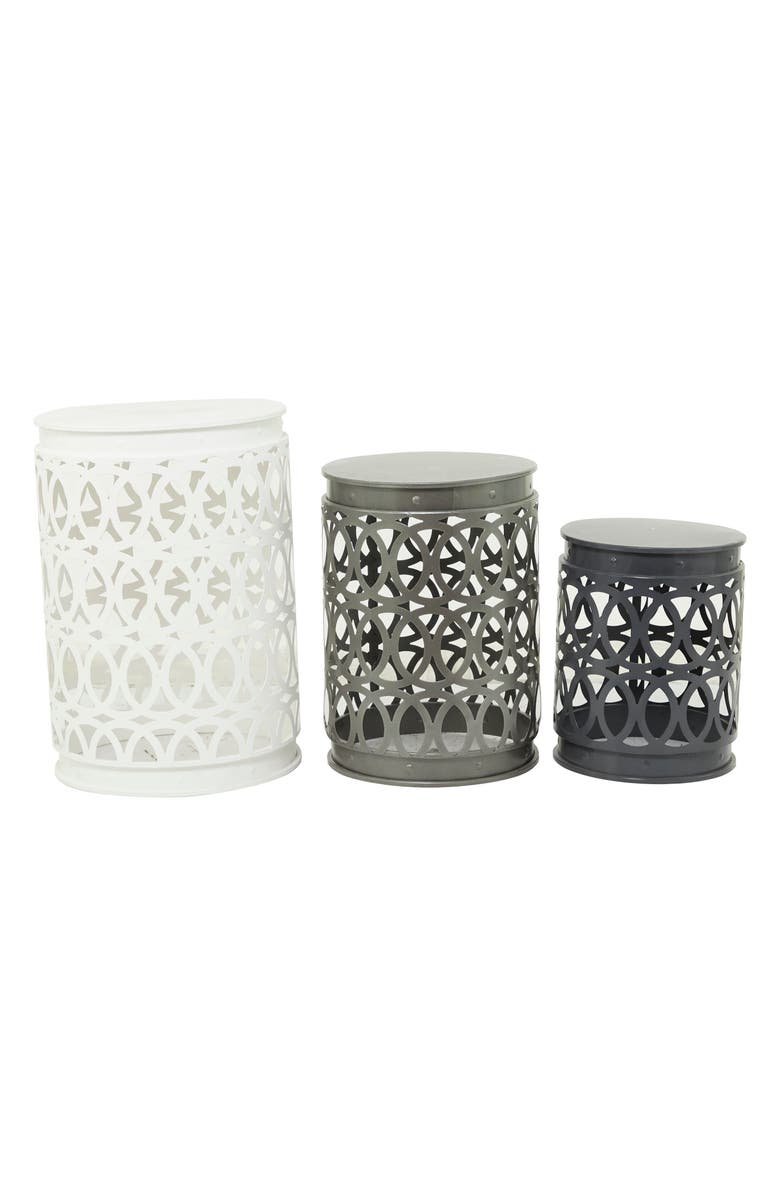 WILLOW ROW Multicolored Metal Contemporary Geometric Accent Table with ...