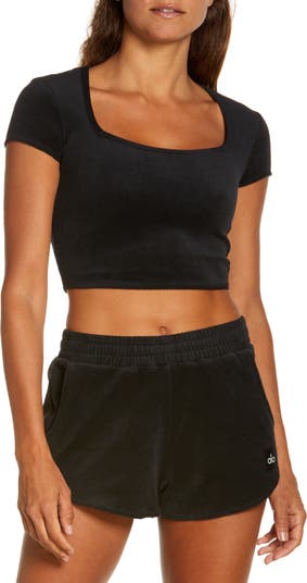 Alo Beachside Terry Cloth Crop Top | Nordstromrack
