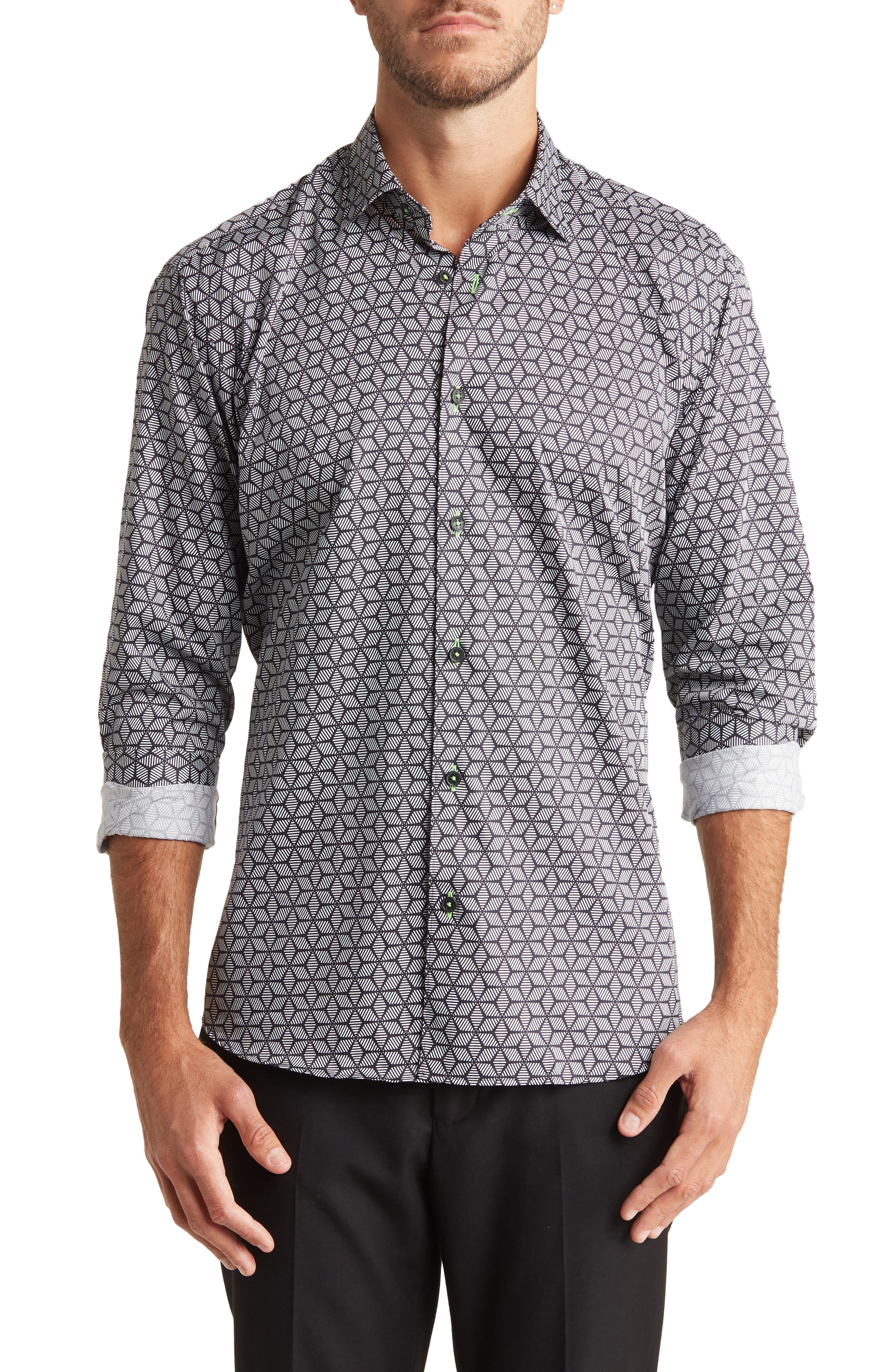 Maceoo Fibonacci Geometric Print Button-Up Shirt | Nordstromrack