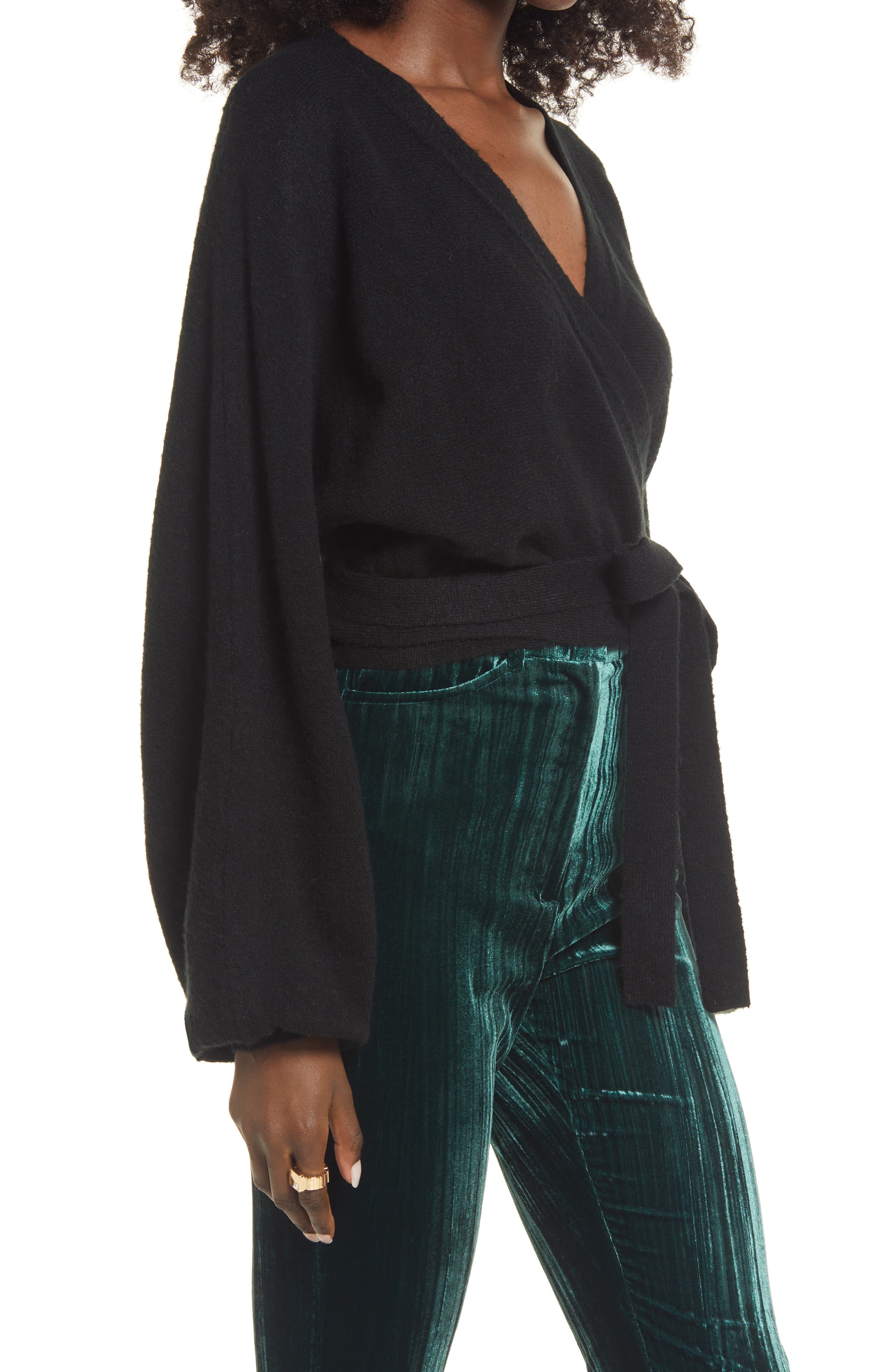 Open Edit Wrap Front Sweater | Nordstrom