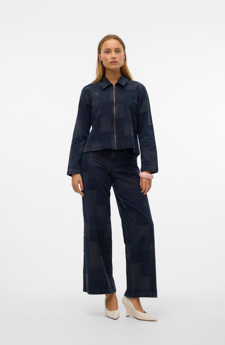 VERO MODA Likka Patchwork Zip Denim Jacket | Nordstromrack