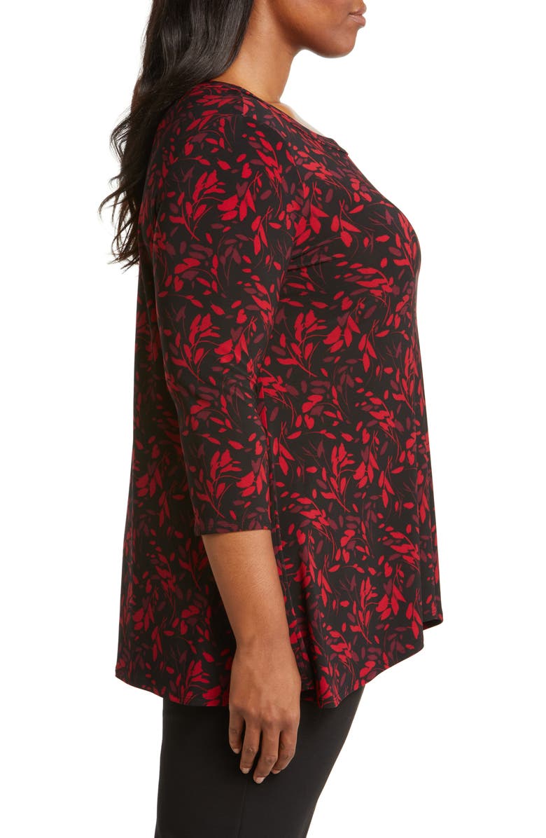 Anne Klein Leaf Print Trapeze Top | Nordstrom