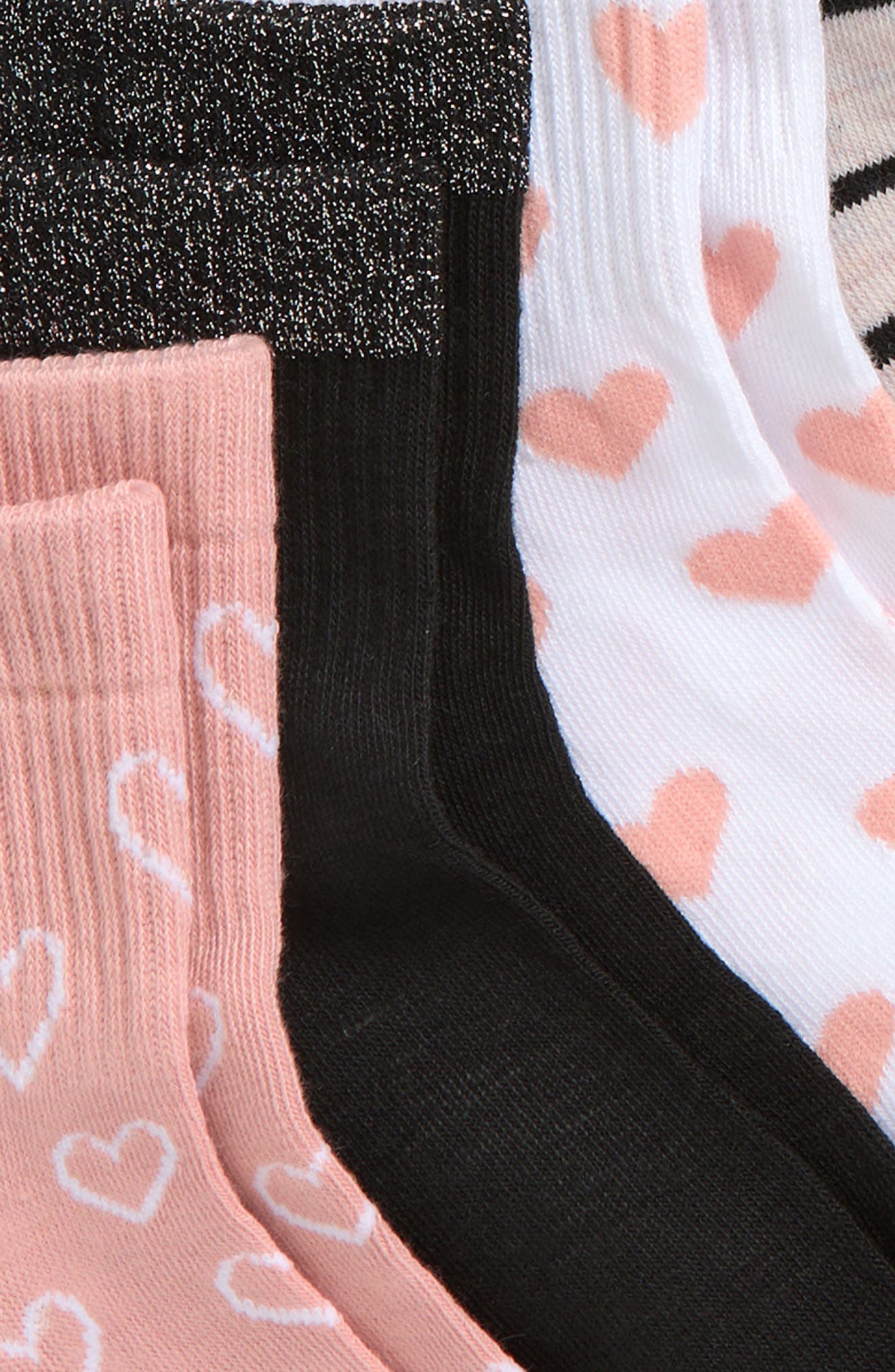 Capelli New York Kids' Multi Hearts Assorted 8-Pack Quarter Socks ...