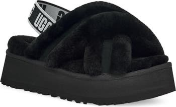 UGG® Disco Cross Genuine Shearling Slide (Women) | Nordstromrack