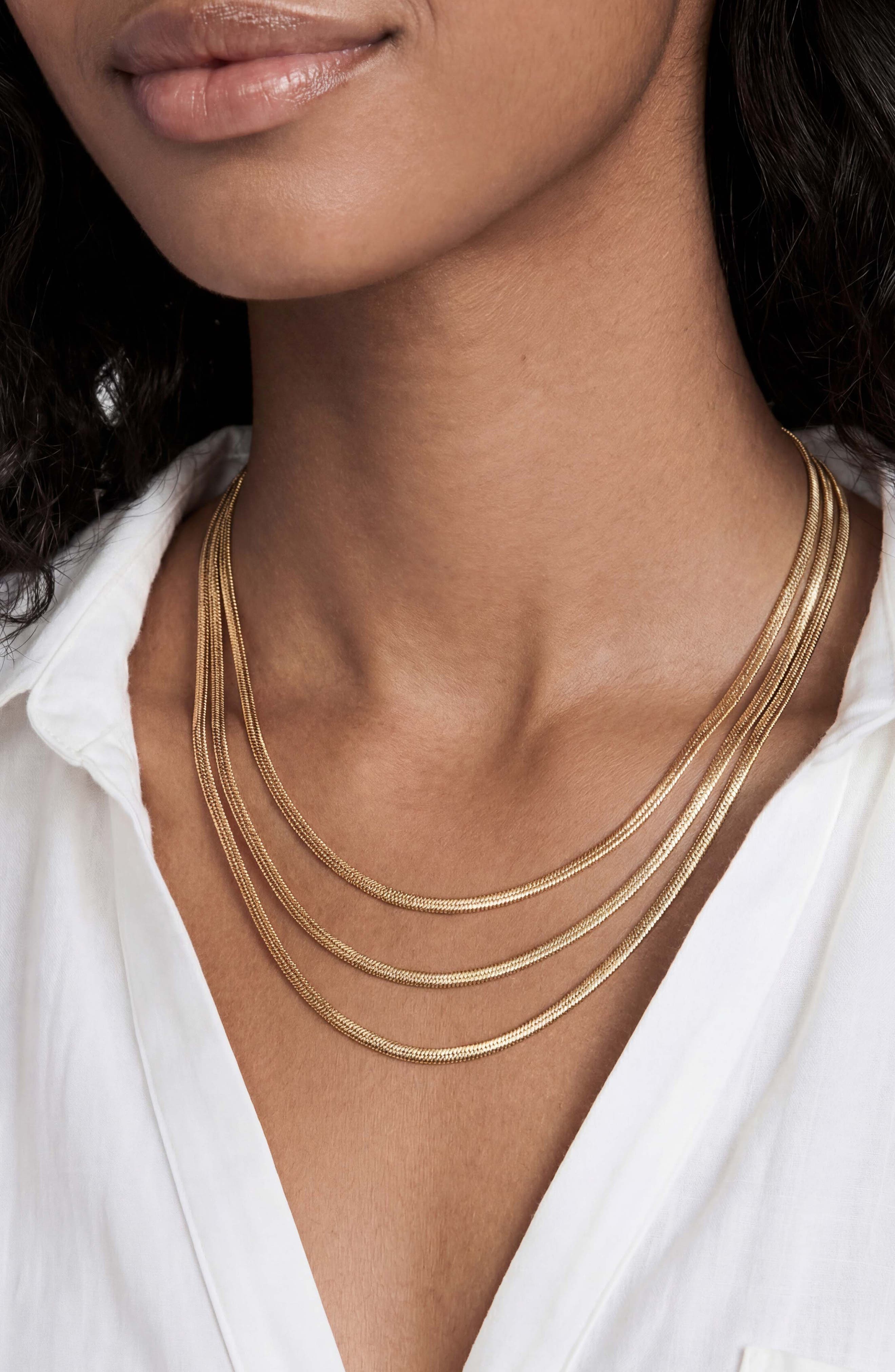 Ettika Triple Layered Snake Chain Necklace | Nordstrom