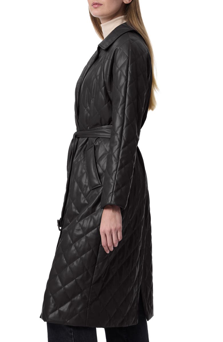 Bernardo Quilted Faux Leather Trench Coat | Nordstromrack