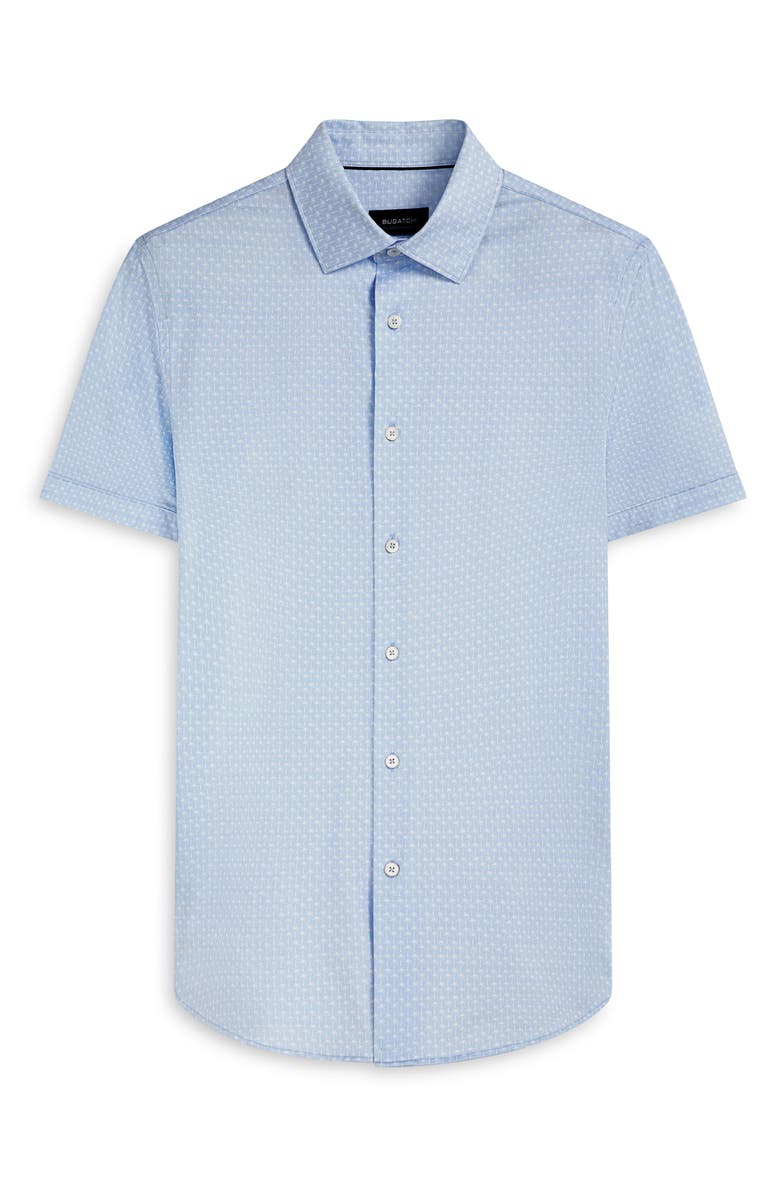 Bugatchi Miles OoohCotton® Palm Tree Print Short Sleeve Button-Up Shirt ...