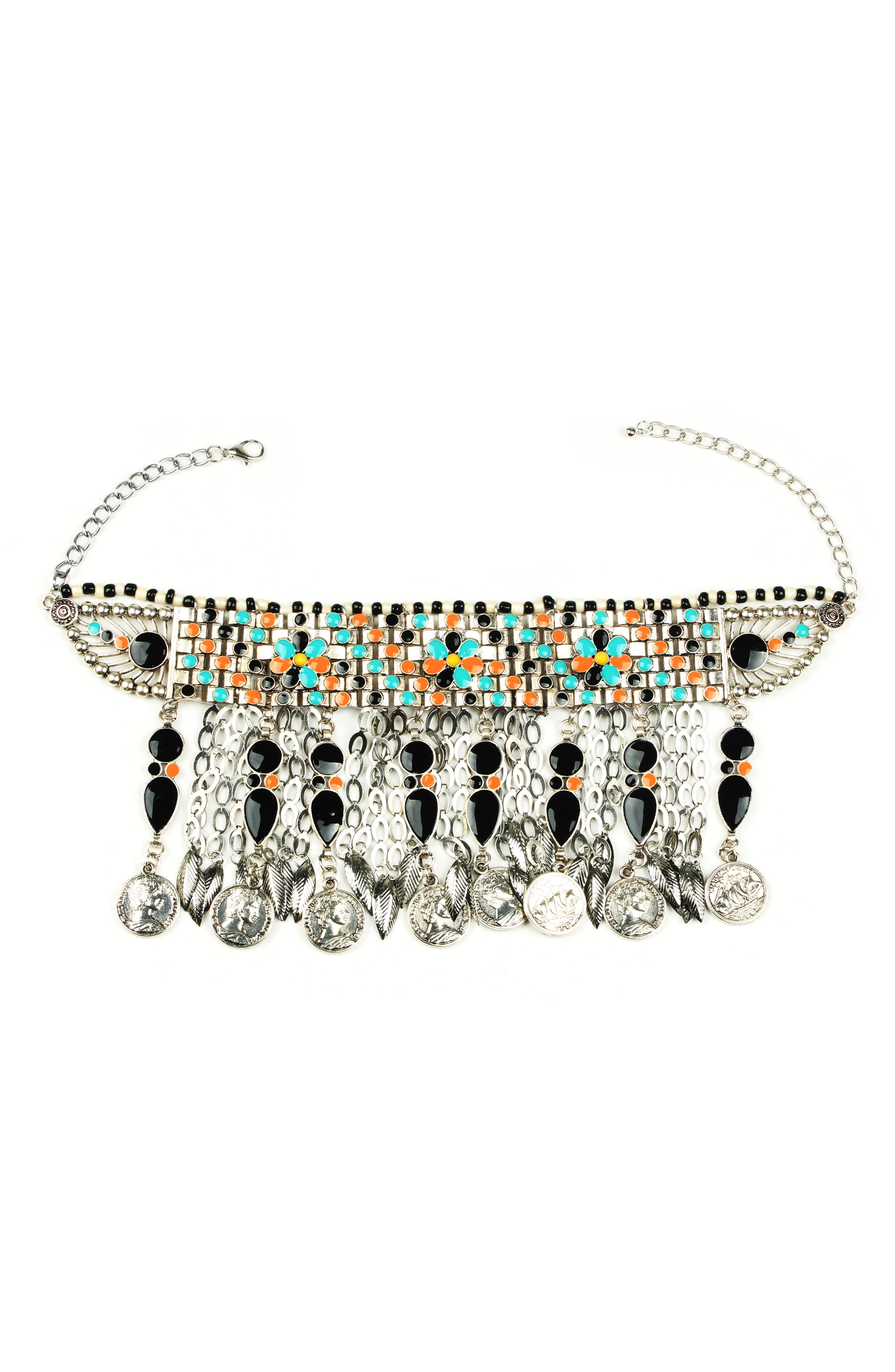 EYE CANDY LOS ANGELES Harper Coin Choker Statement Necklace | Nordstromrack