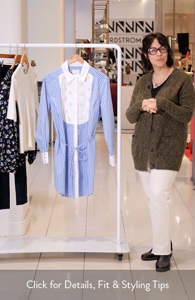 Cinq à Sept Debbie Metallic Floral Appliqué Long Sleeve Cotton Blend ...