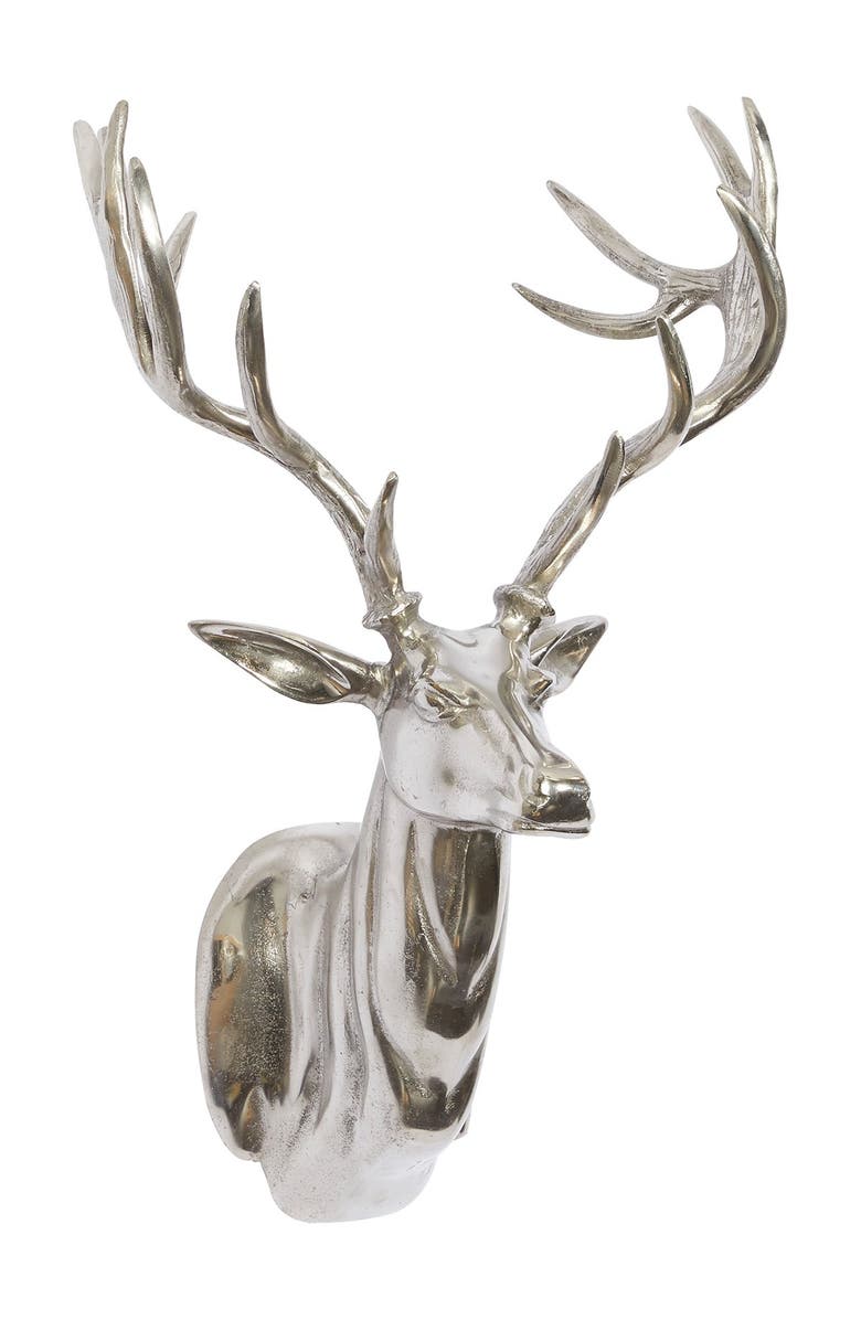 WILLOW ROW Silvertone Aluminum Head Deer Wall Decor | Nordstromrack