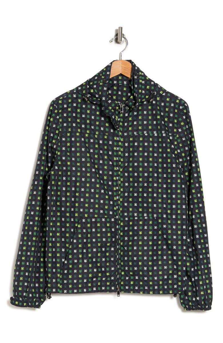 Valentino Clover Print Hooded Windbreaker Jacket | Nordstromrack