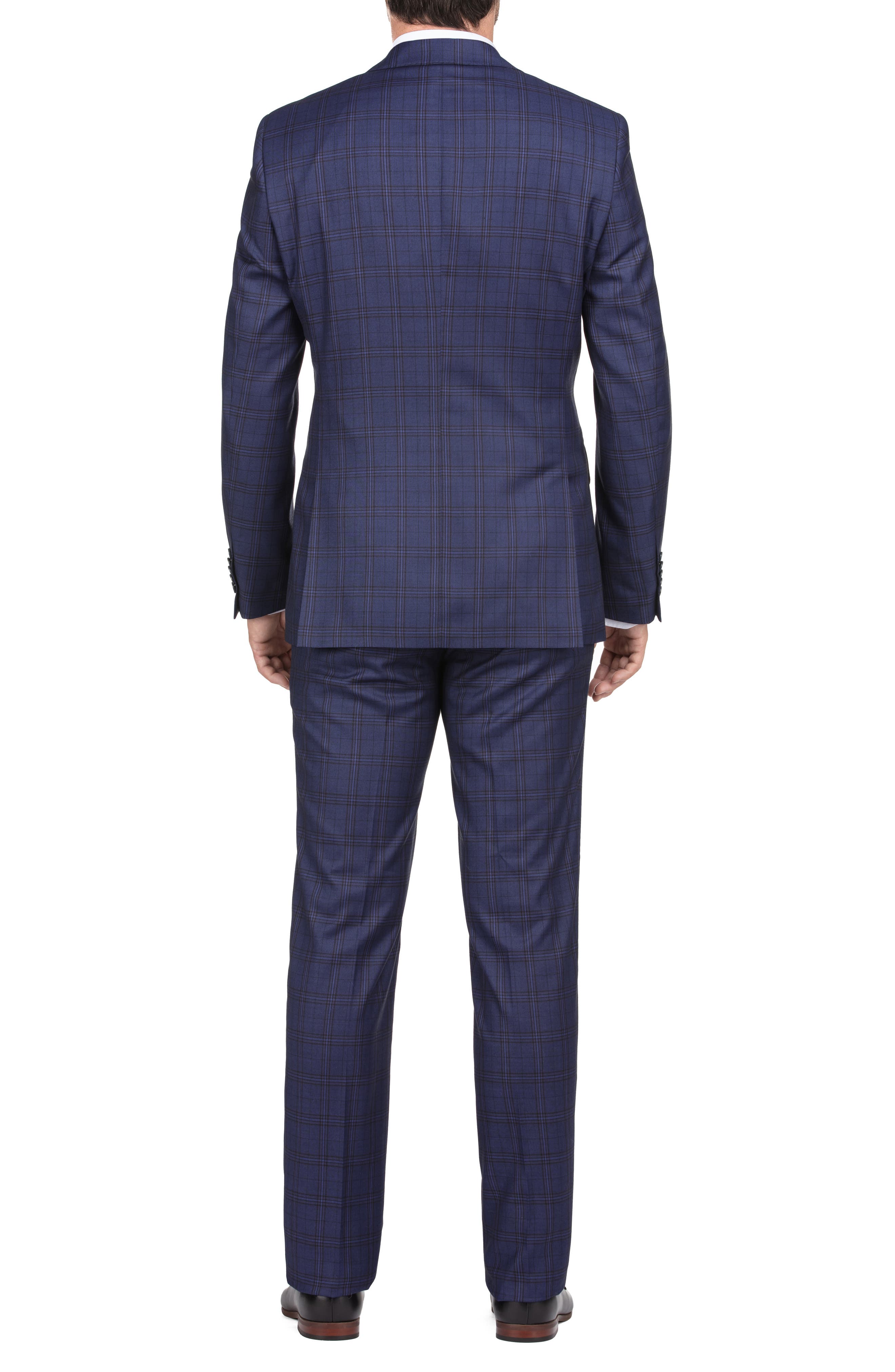 English Laundry Blue Plaid Two Button Notch Lapel Trim Fit Suit ...