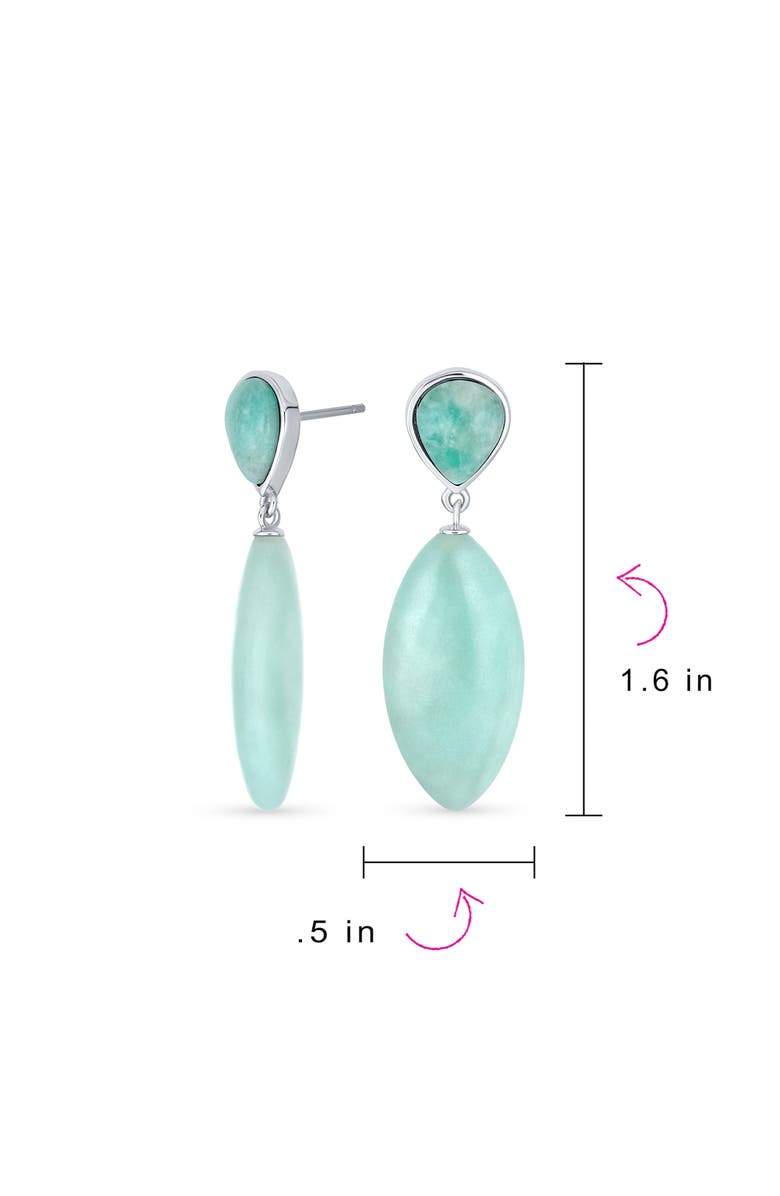 BLING JEWELRY Geometric Rose Quartz Teardrop Earrings | Nordstromrack