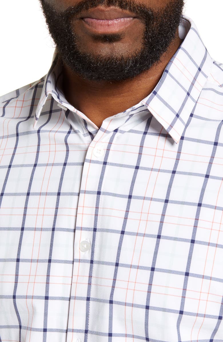 Mizzen+Main Leeward Trim Fit Windowpane Button-Up Performance Shirt ...