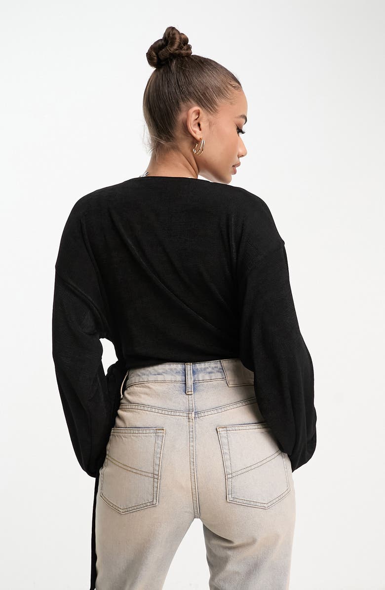 ASOS DESIGN Slinky Wrap Front Bodysuit | Nordstrom