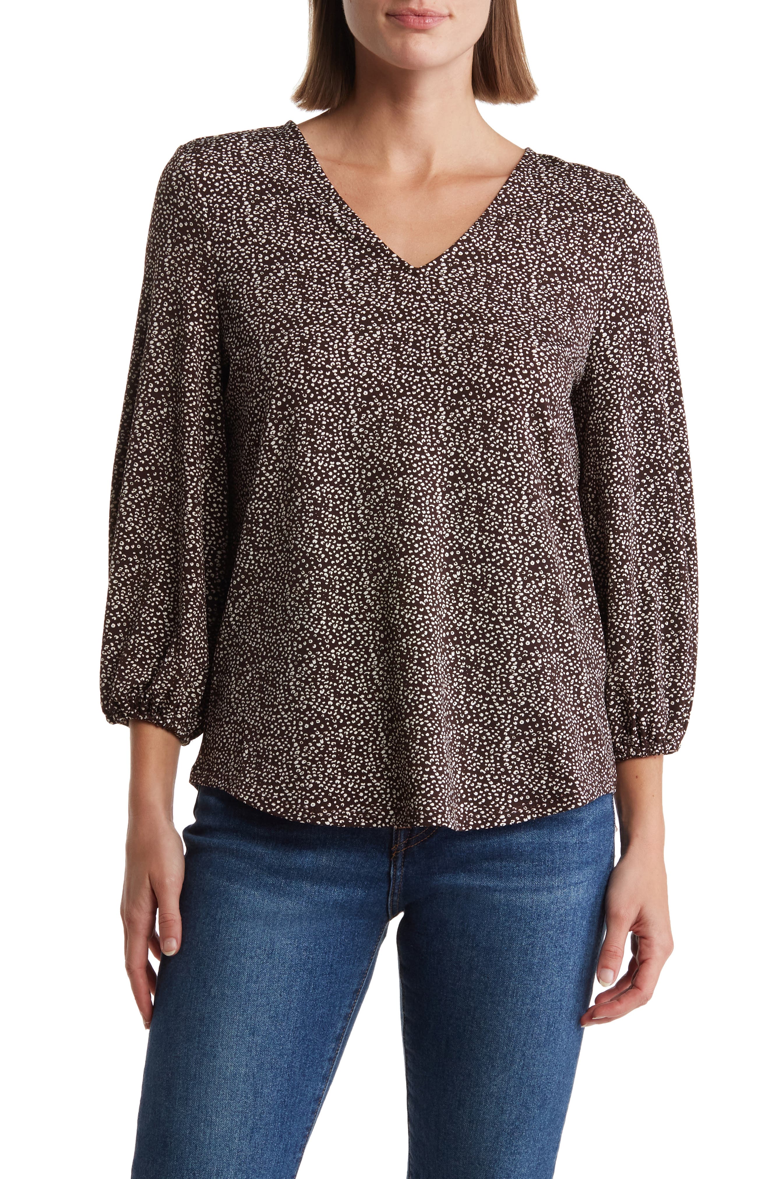 Adrianna Papell V-Neck Balloon Sleeve Top | Nordstromrack