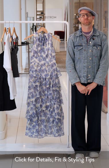 En Saison Odessa Floral Print Tiered Halter Maxi Dress | Nordstromrack