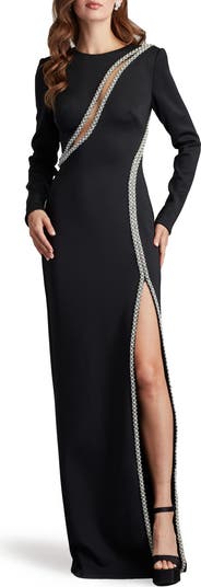 SHO by Tadashi Shoji Imitation Pearl & Crystal Detail Long Sleeve ...