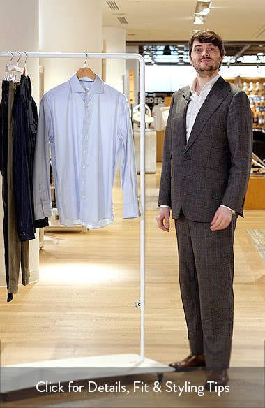 1863 by Eterna Stripe Non-Iron Cotton Twill Dress Shirt | Nordstrom