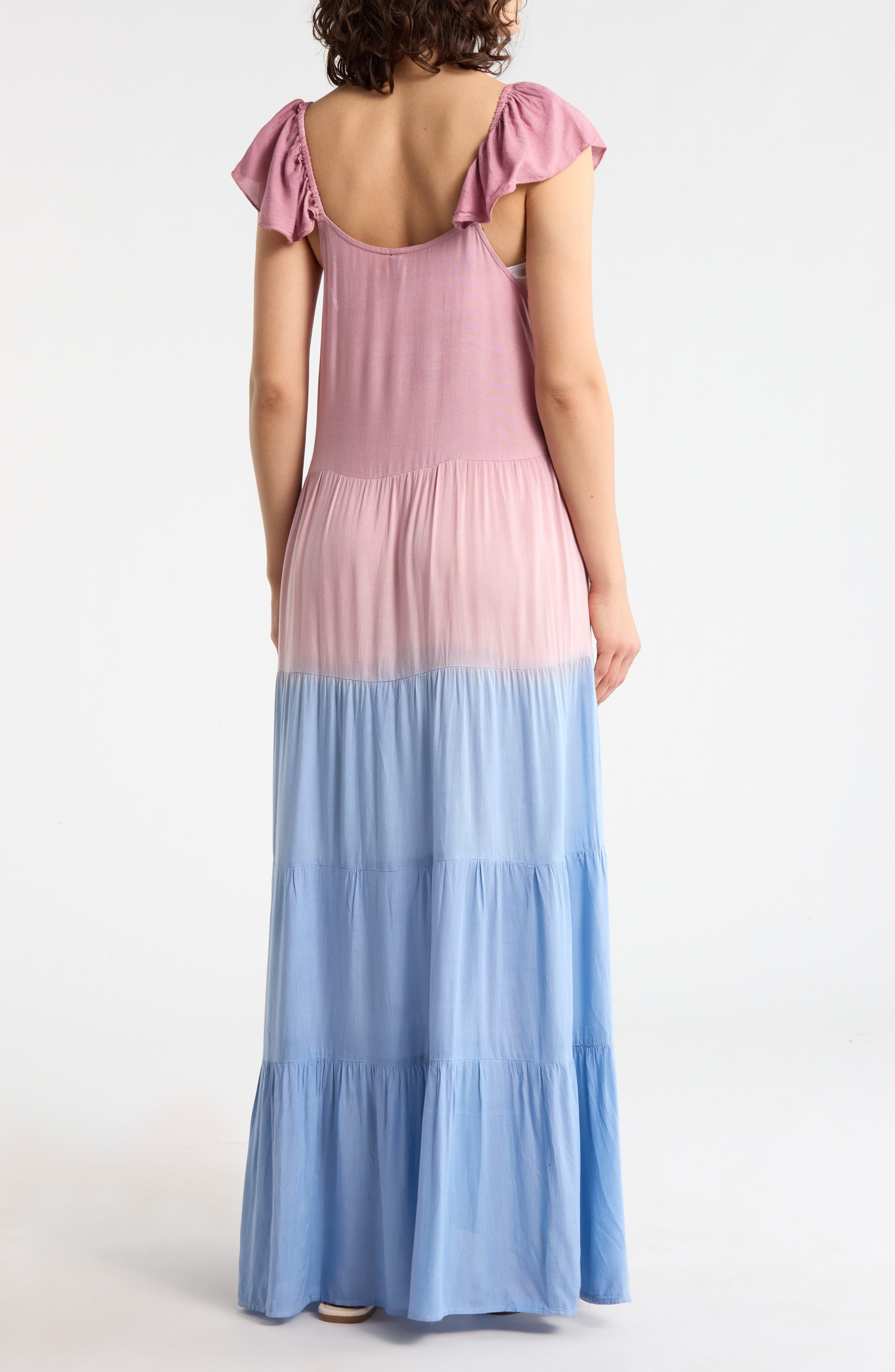 BOHO ME Ombré Flutter Sleeve Cover-Up Maxi Dress | Nordstromrack