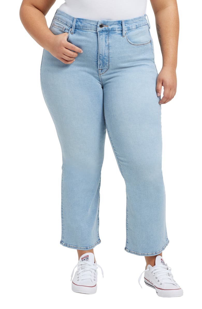 Good American Good Legs Crop Mini Bootcut Organic Cotton Jeans ...