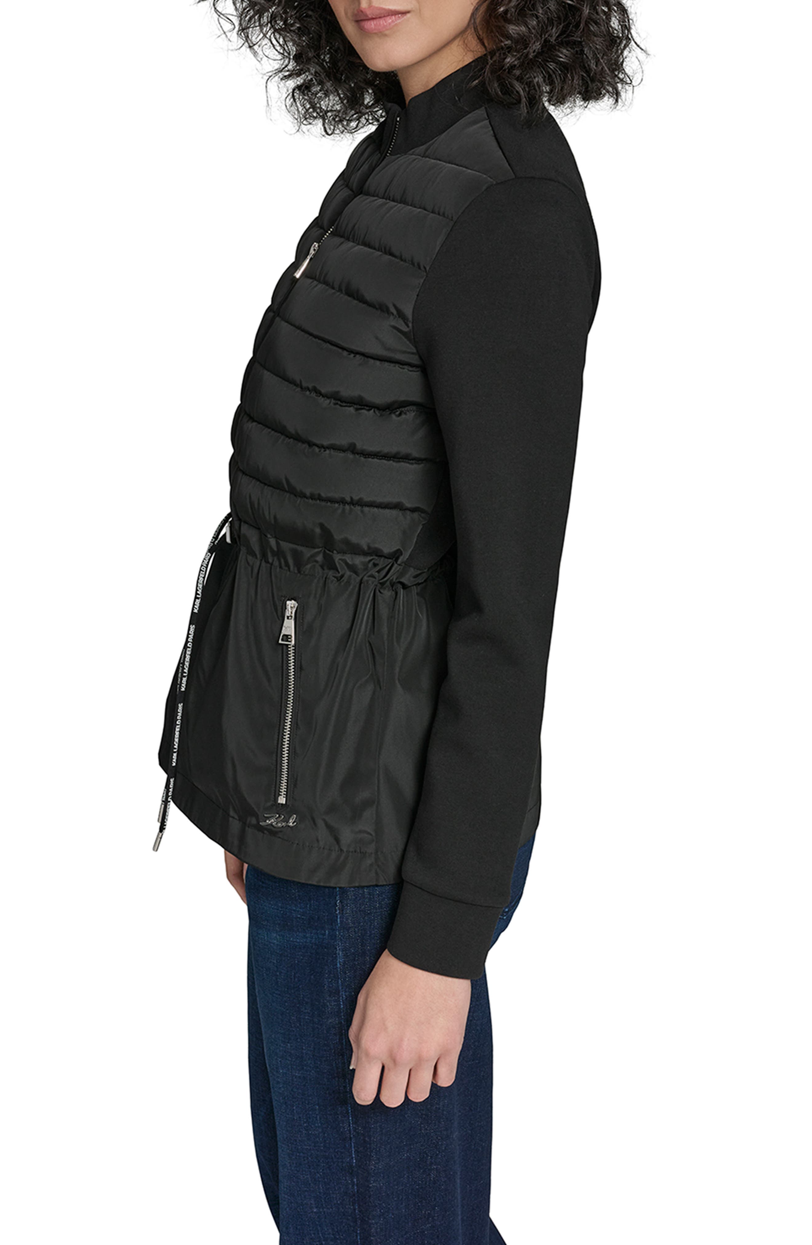 KARL LAGERFELD Mixed Media Packable Jacket | Nordstromrack