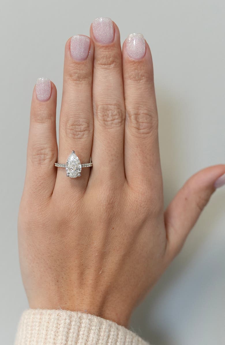 Everyday By HauteCarat Pear Cut & Pavé Lab Created Diamond 18K Gold ...