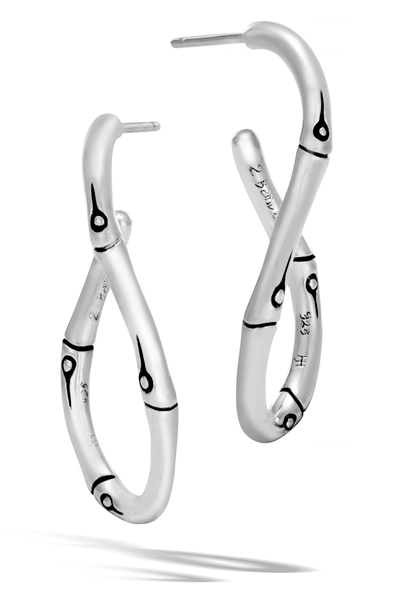 John Hardy Sterling Silver Twisted Bamboo-Textured Drop Earrings ...
