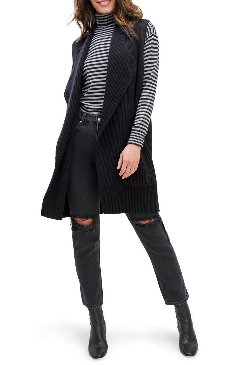 Splendid Juliet Rib Open Front Sweater Vest | Nordstromrack