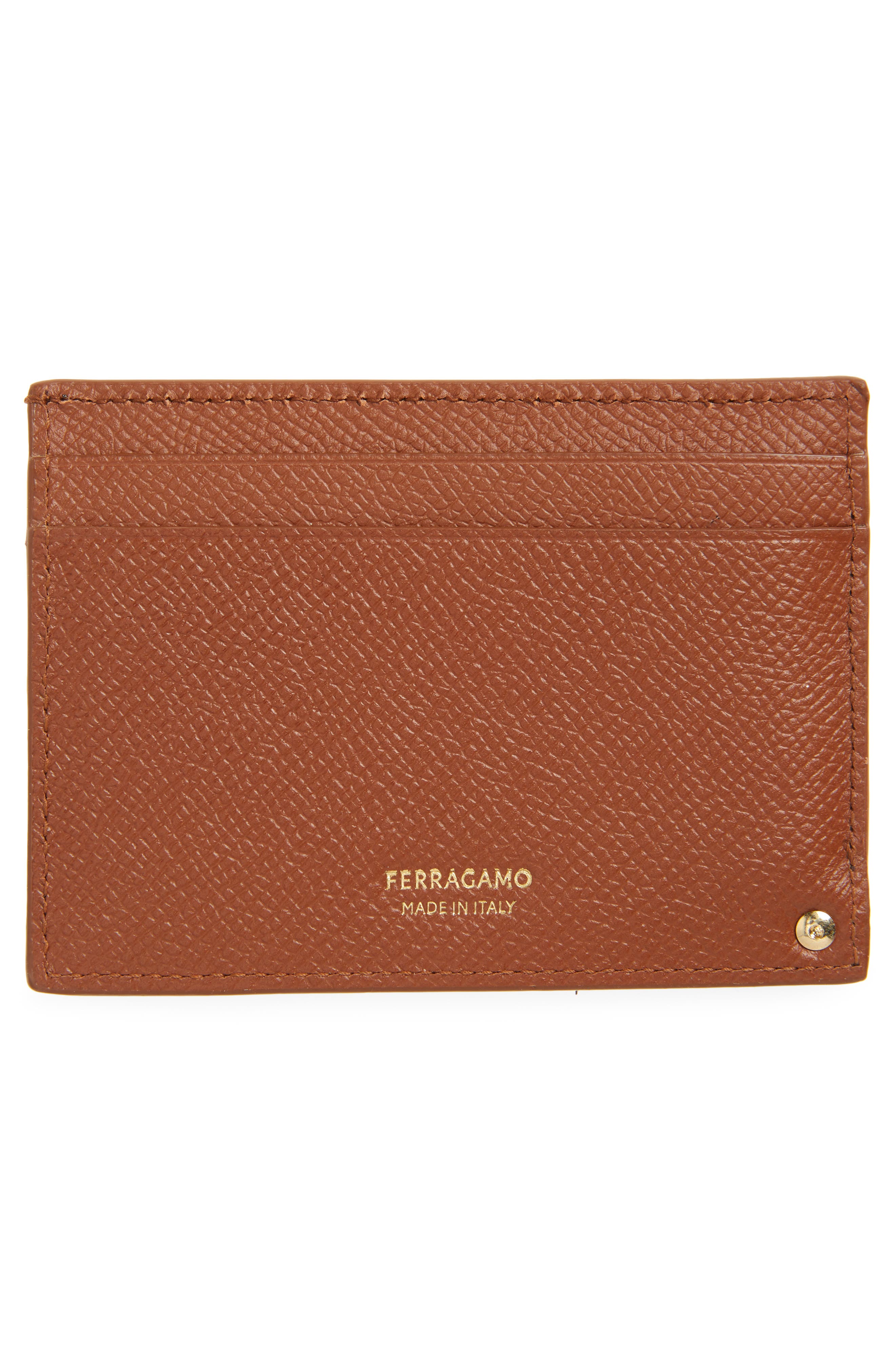 FERRAGAMO Leather Card Case | Nordstromrack