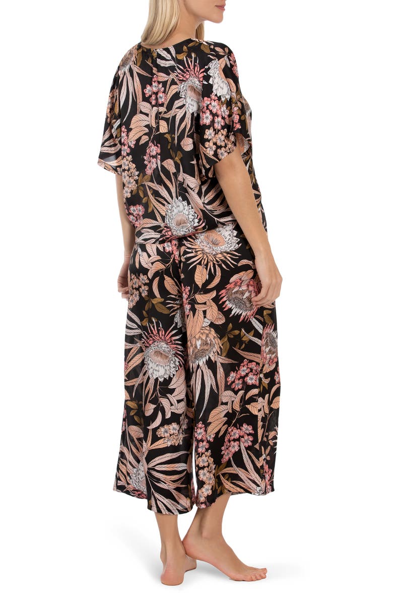 Midnight Bakery Floral Satin Crop Pajamas | Nordstromrack