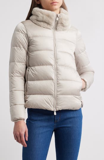 Save The Duck Mei Faux Fur Collar Puffer Jacket | Nordstrom