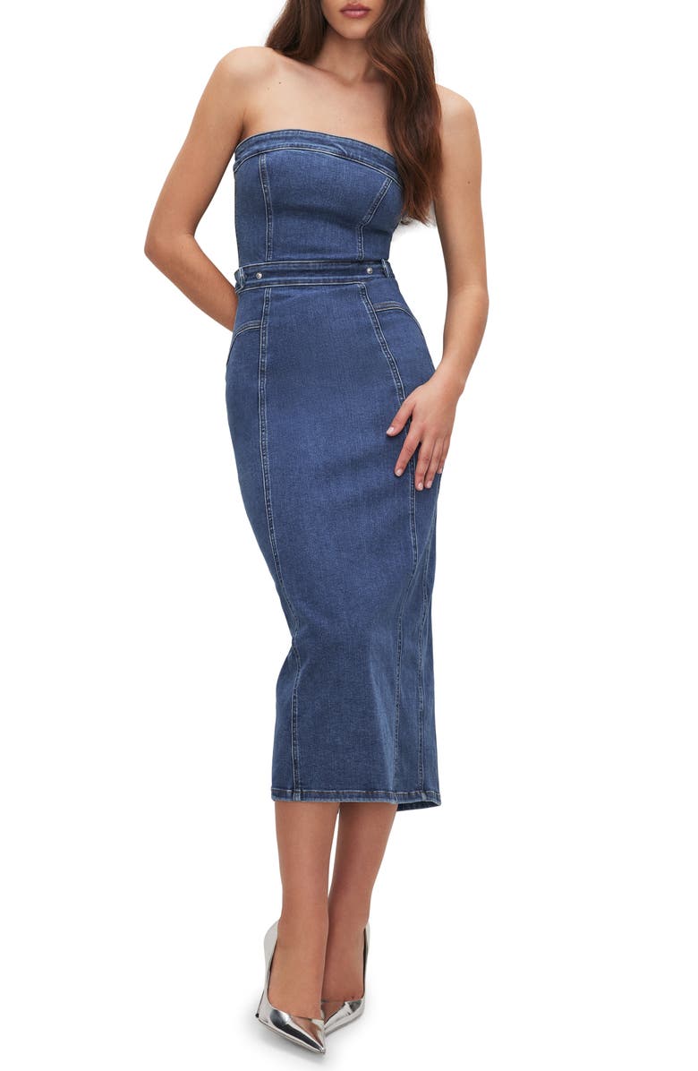 Good American Denim Tube Midi Dress | Nordstromrack