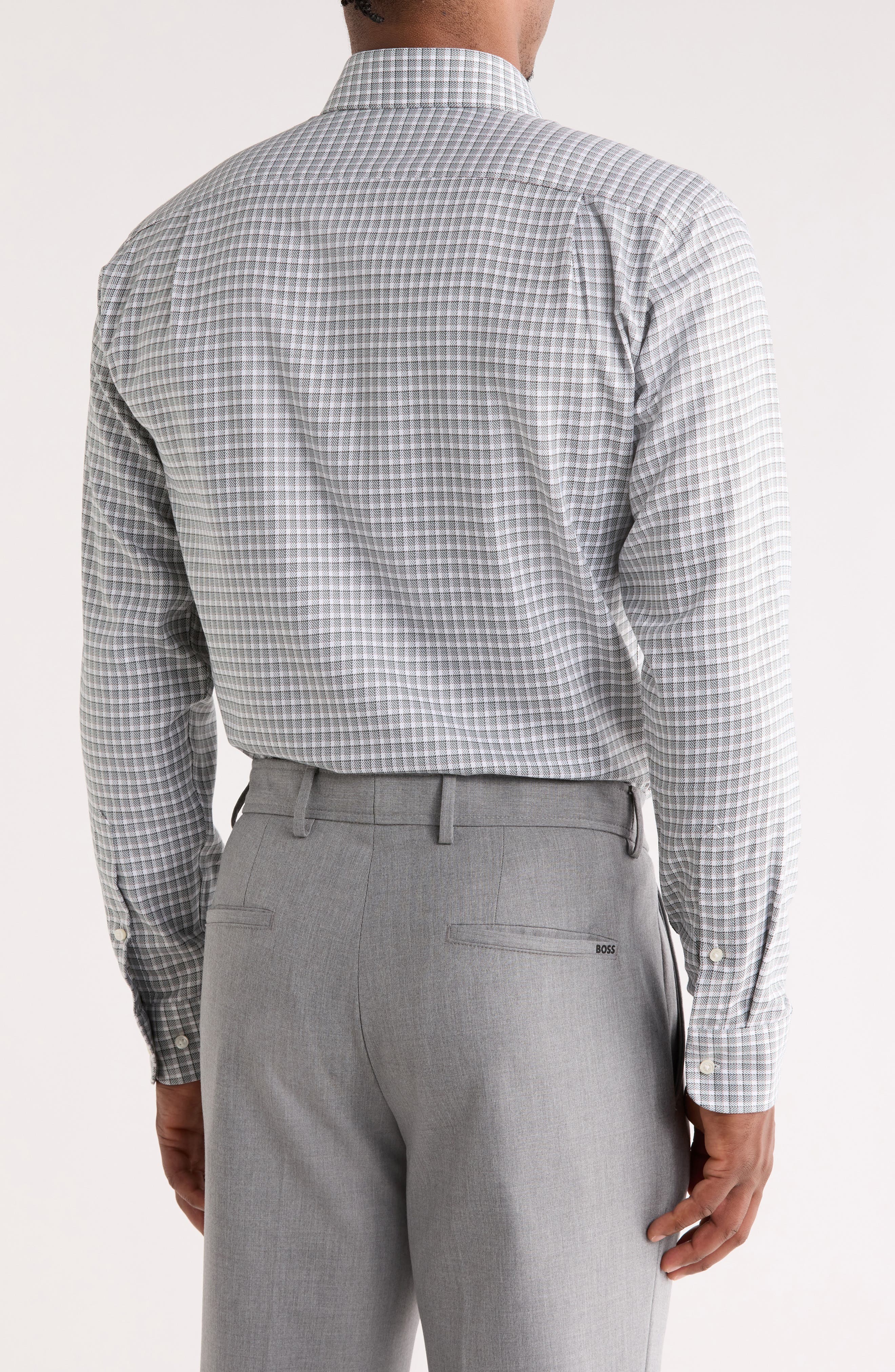 Nordstrom Trim Fit Check Premium Non Iron Cotton Button-Up Shirt ...