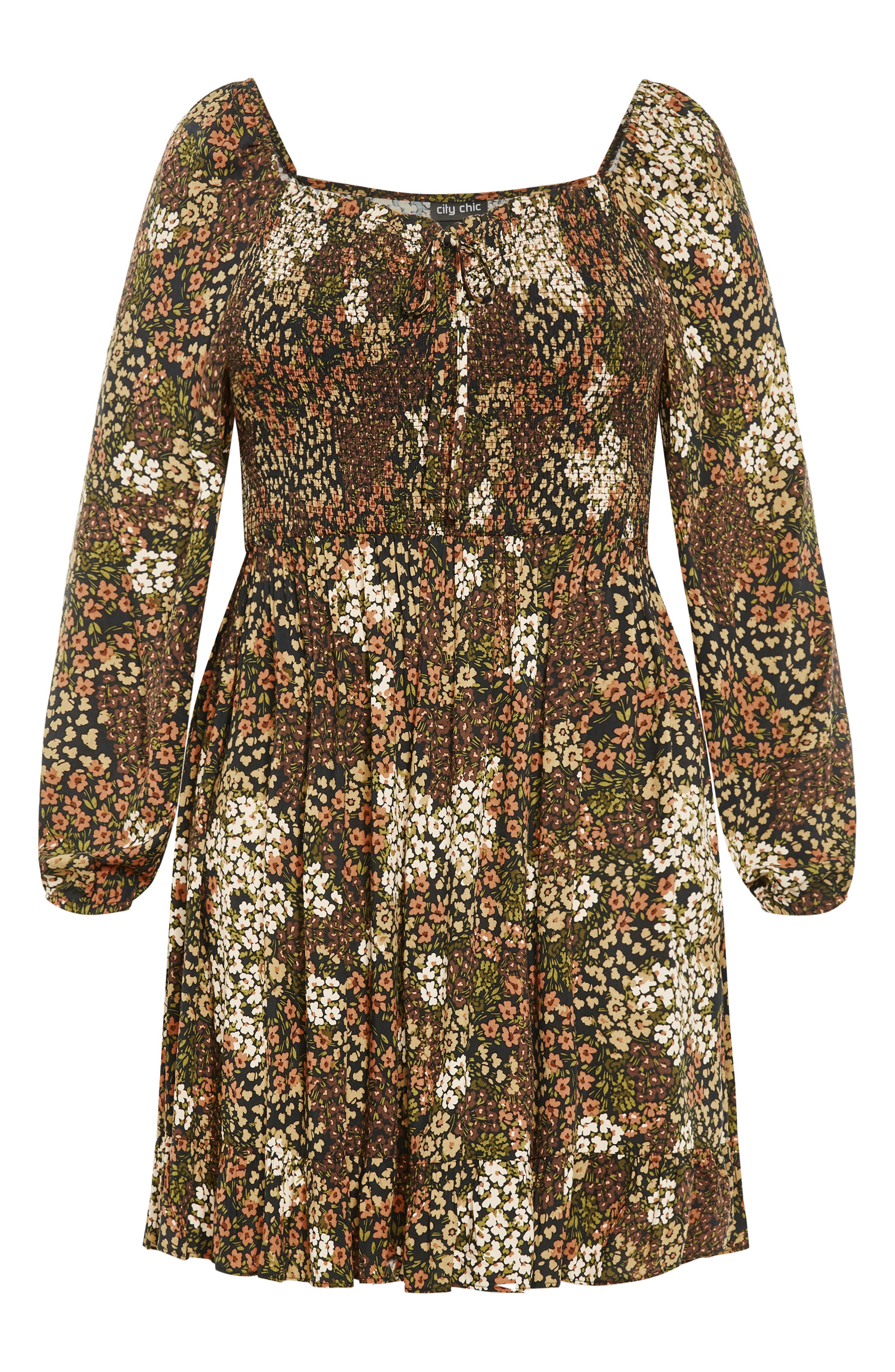 City Chic Tilly Floral Print Long Sleeve Minidress | Nordstrom