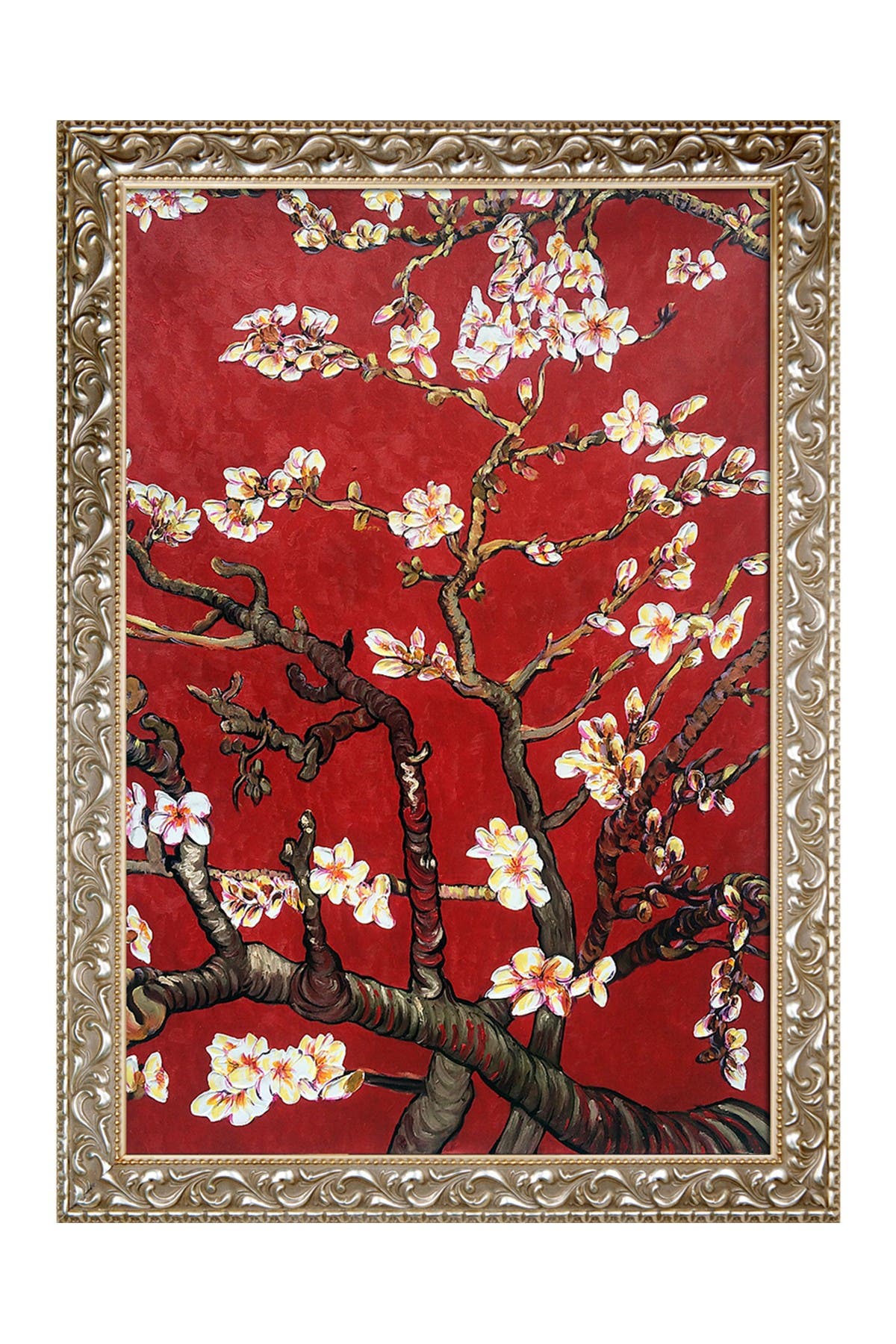 OVERSTOCK ART Branches of an Almond Tree in Blossom, Ruby Red Original ...