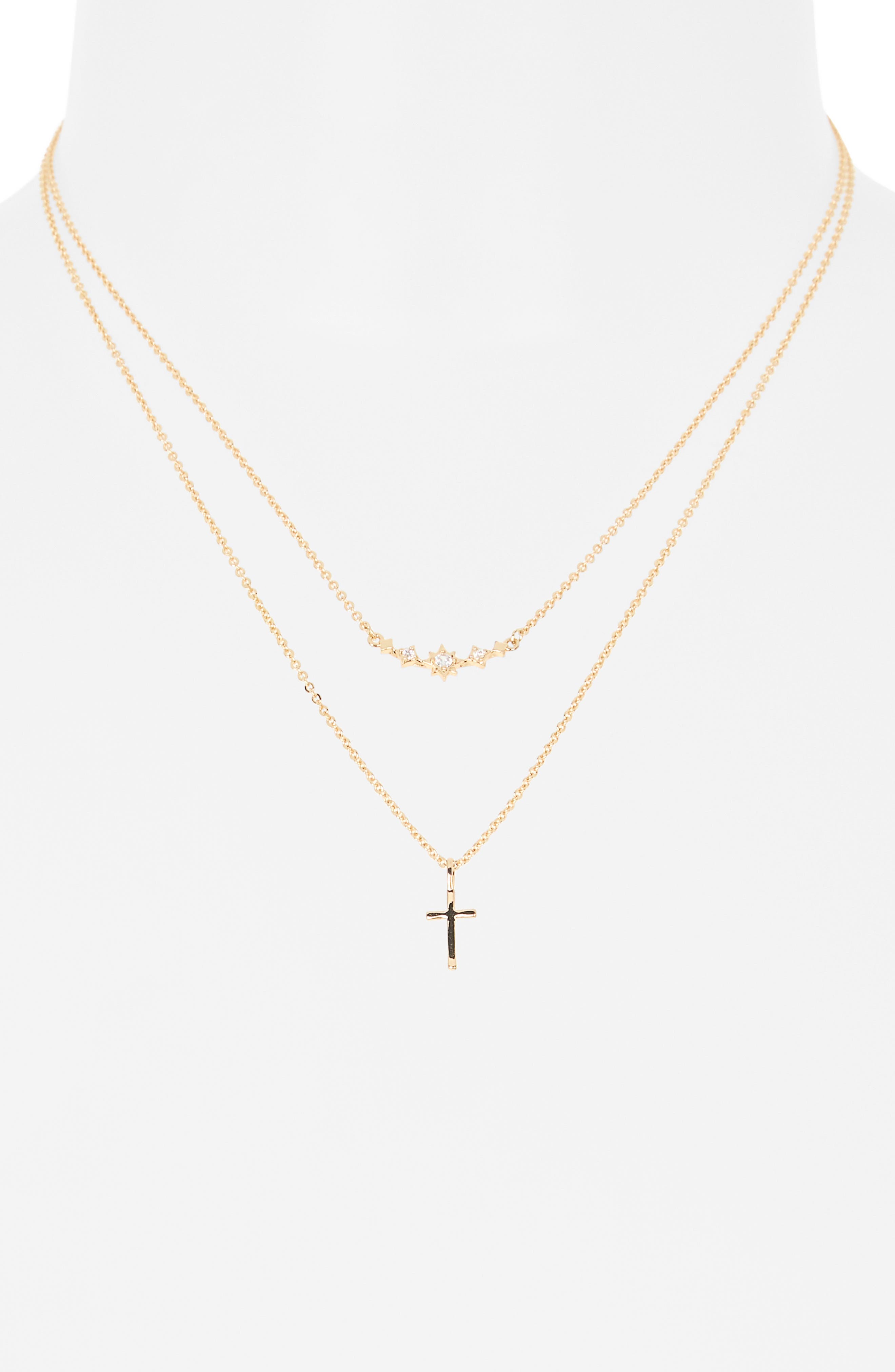 Leith Set of 2 Cross Pendant Necklaces | Nordstromrack