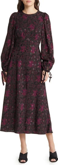 Ted Baker London Merlisa Floral Long Sleeve Midi Dress | Nordstrom