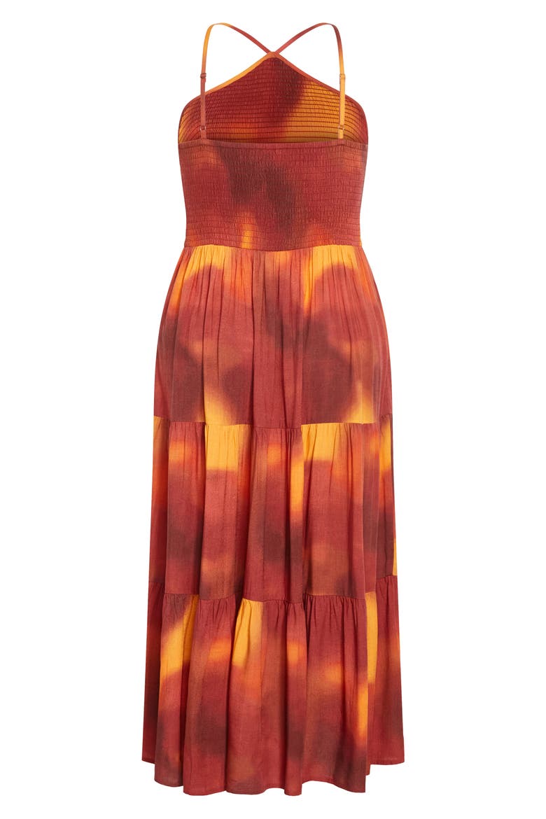 Tahiti Tie Dye Halter Neck Tiered Maxi Dress (Women) | Nordstromrack