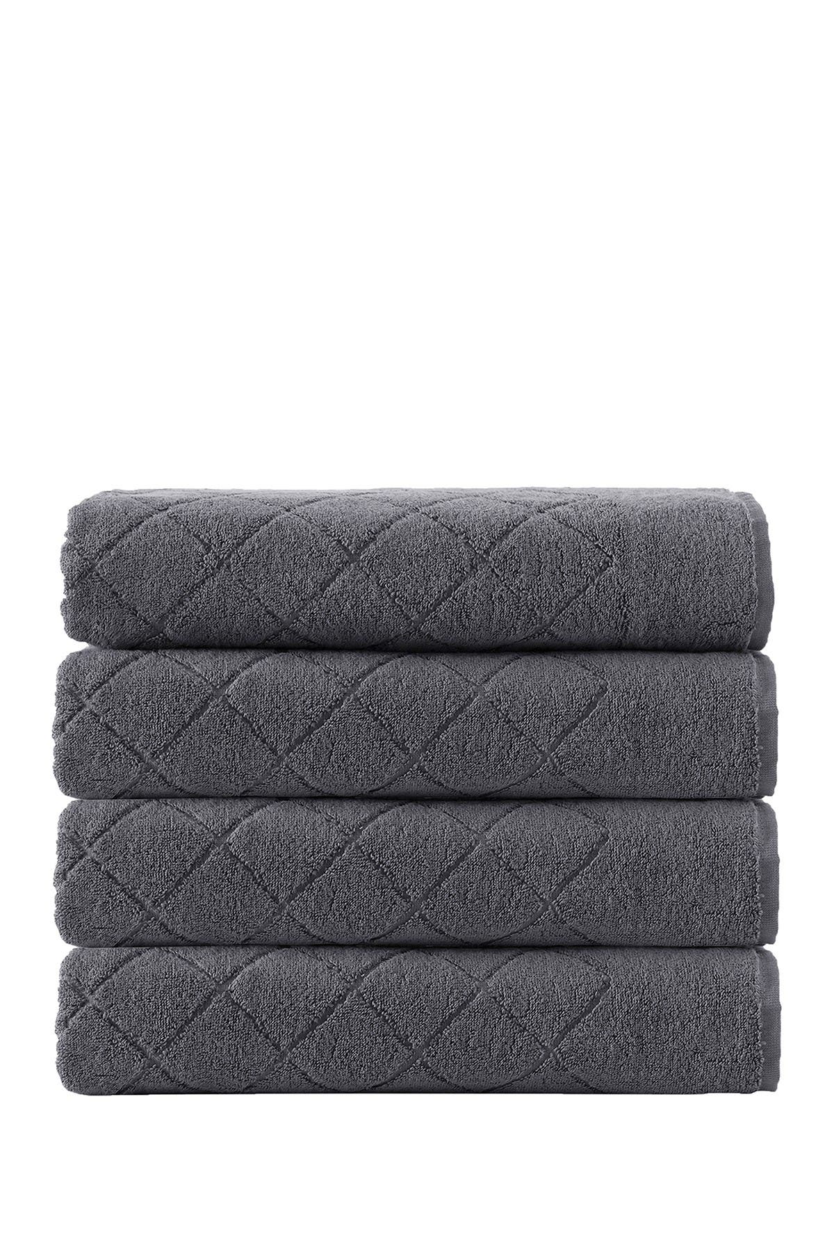 ENCHANTE HOME Gracious Turkish Cotton Bath Towel - Anthracite - Set of ...