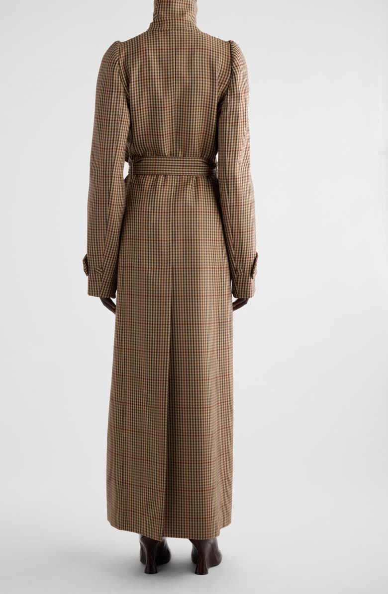 Dries Van Noten Remis Check Wool Long Trench Coat | Nordstromrack
