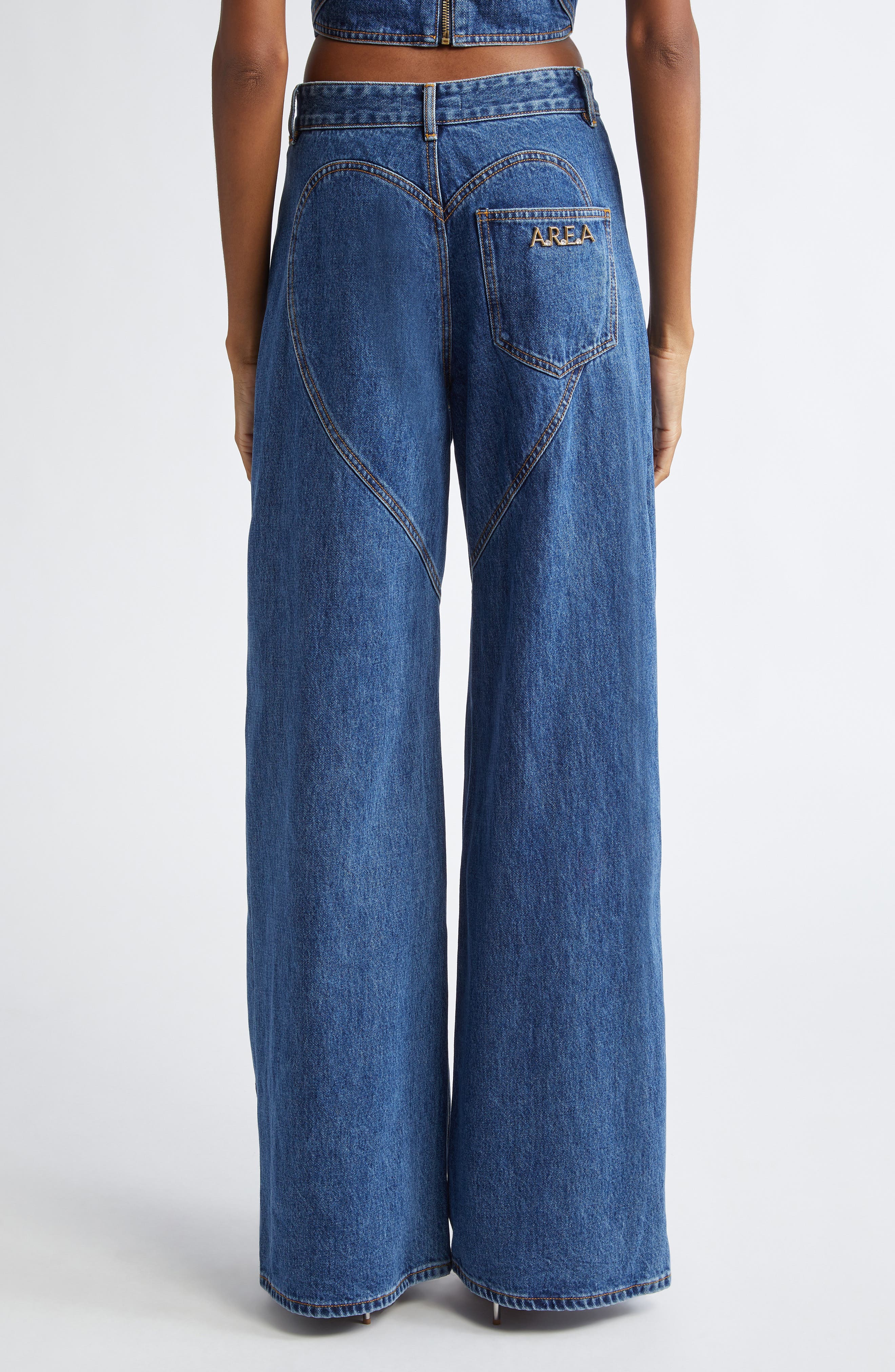 Area Heart Cutout Wide Leg Jeans | Nordstrom