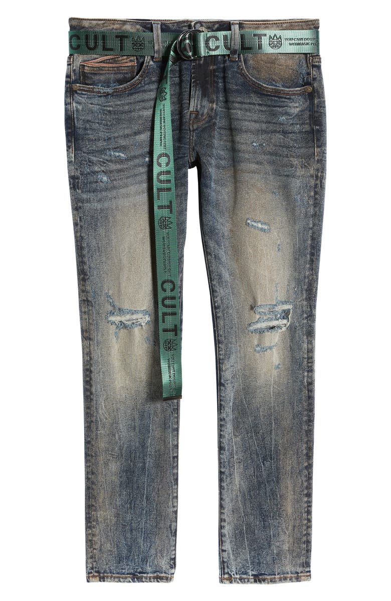 Cult of Individuality Men's Rocker Belted Slim Stretch Straight Leg ...