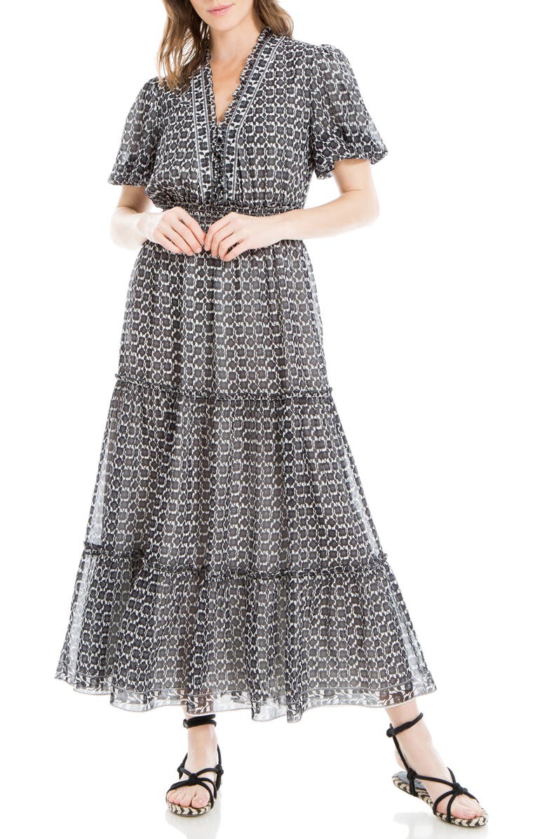 MAX STUDIO Georgette Smocked Maxi Dress | Nordstromrack