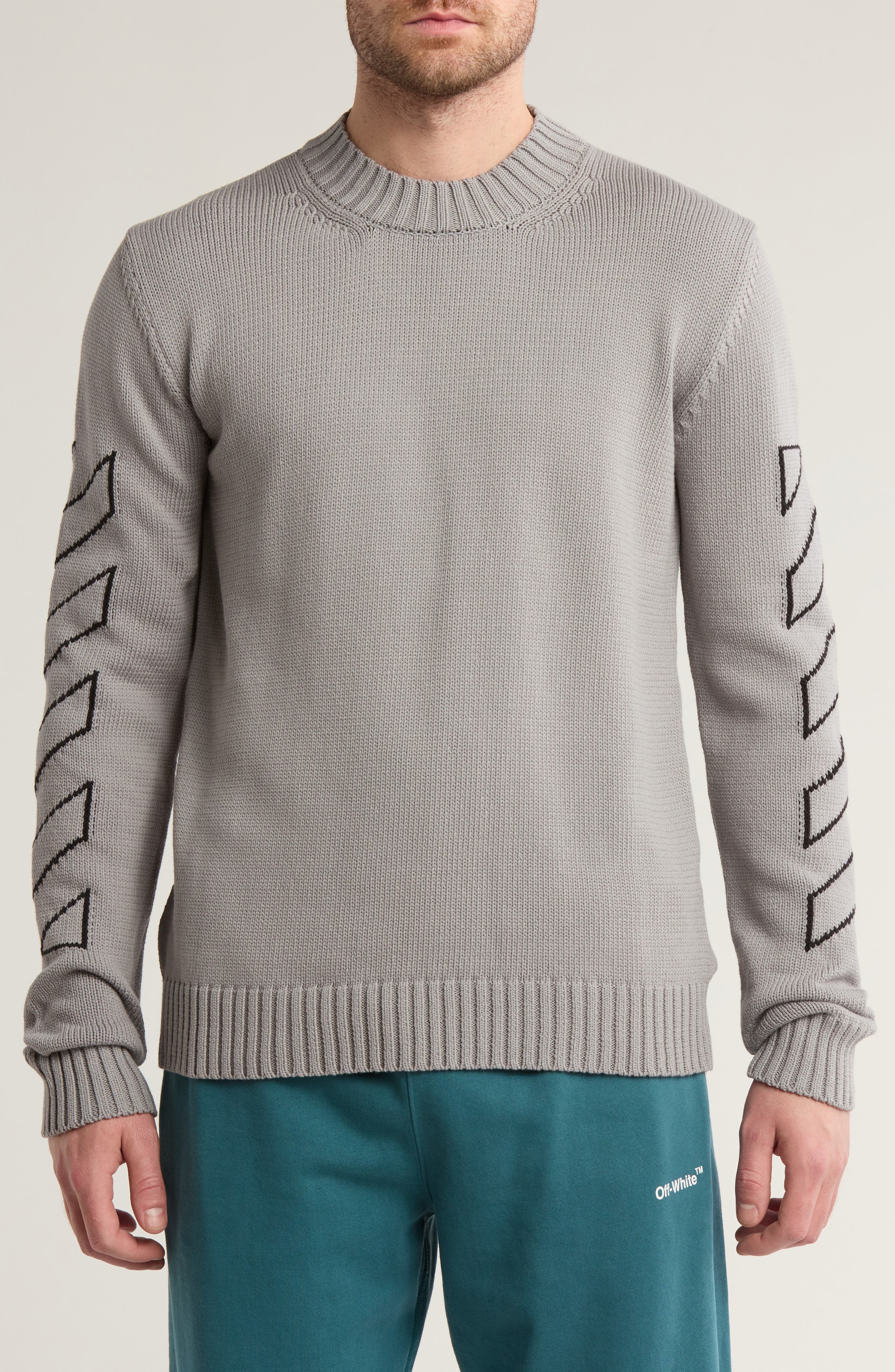 Off-White Diagonal Outline Crewneck Sweater | Nordstromrack