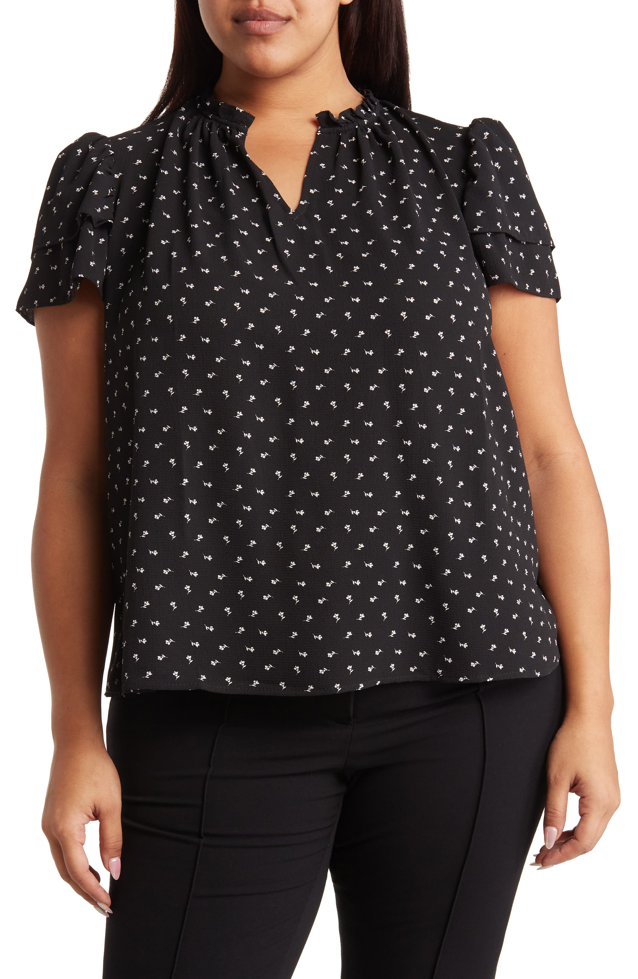 1.STATE Flutter Sleeve Blouse | Nordstromrack
