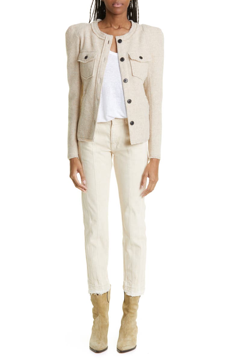 Isabel Marant Étoile Nelly Frayed Puff Shoulder Jacket | Nordstromrack